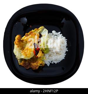 Battered cabbage with rice Stock Photo - Alamy