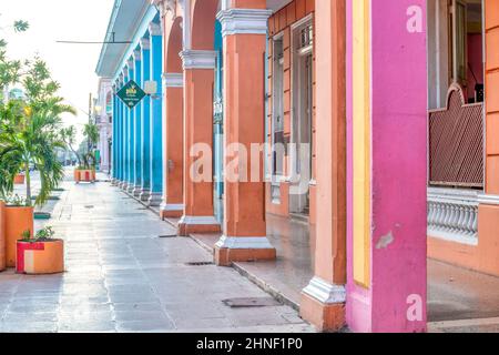 Colonnade of building porches in Ciego de Avila, Cuba Stock Photo - Alamy