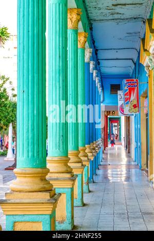 Colonnade of building porches in Ciego de Avila, Cuba Stock Photo - Alamy