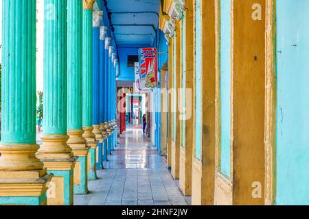 Colonnade of building porches in Ciego de Avila, Cuba Stock Photo - Alamy