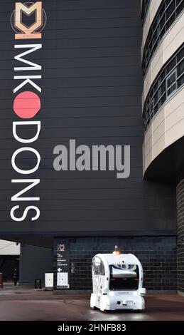 An Aurrigo Auto-Pod at Stadium MK in Milton Keynes Stock Photo - Alamy