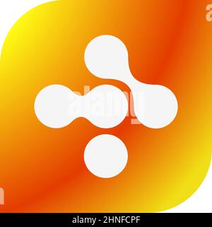 Connected circles, nodes as technology, tech, electronics and ...