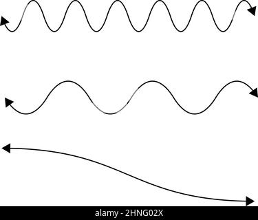 Curvy, wavy, waving arrows shape set - stock vector illustration, clip ...