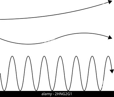 Curvy, wavy, waving arrows shape set - stock vector illustration, clip ...