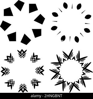 Symmetric, mirrored circular mandala, motif abstract geometric circle ...