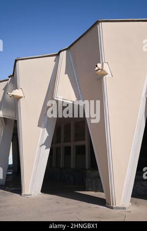 The round, circular, modern, brutalist, Soviet designed Cinama Palace ...