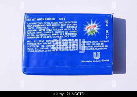 Wheel active washing clothes detergent soap bar in blue color package ...