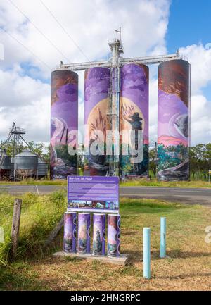 Three Moon Silo Art at Monto, Queensland, Australia Stock Photo - Alamy