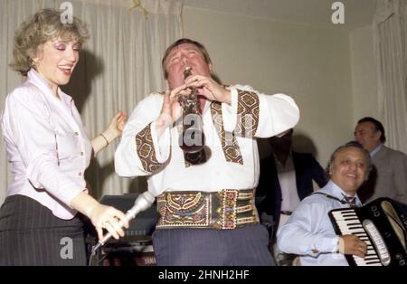 Romanian artists in Los Angeles, USA, 1990. From left to right: actor ...