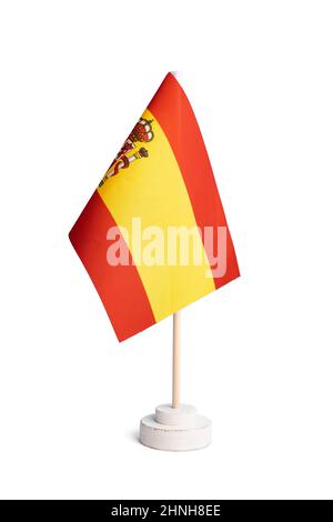 Small national flag of the Spain on a black background Stock Photo - Alamy