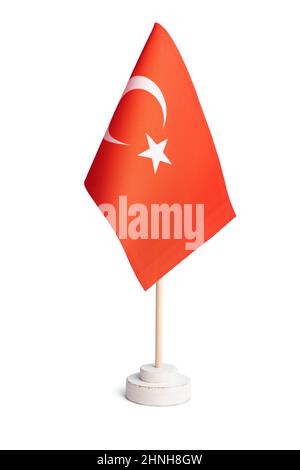 Small national flag of the Turkey on a black background Stock Photo - Alamy
