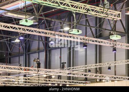 Steel construction frame of a convention center building Stock Photo ...