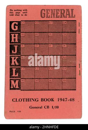 A British clothing ration coupon book. Introduced in 1941 during the ...