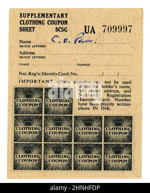 UK wartime and post war ration book Stock Photo - Alamy