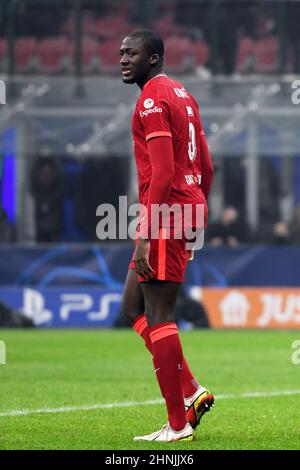 Ibrahima Konate of Liverpool FC seen in action during the UEFA ...