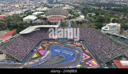 Aerial view of the Autodromo Hermanos Rodriguez motorsport race track ...