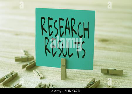 Sign displaying Research Results. Business idea process of promoting ...