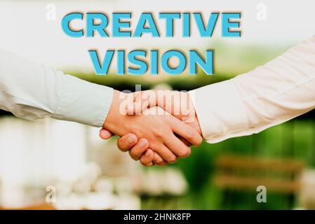 Text showing inspiration Creative Vision, Concept meaning process of ...