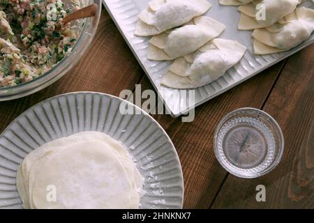 Handmade Dumplings Filled With Red Bean Paste Stock Photo - Alamy