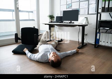 Slip Fall Office Chair Accident At Workplace Stock Photo - Alamy