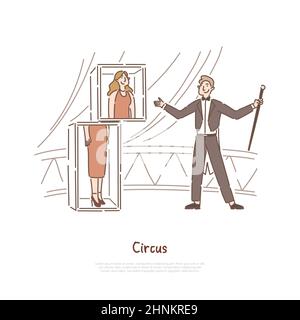 Magician sawing woman in half Stock Photo - Alamy