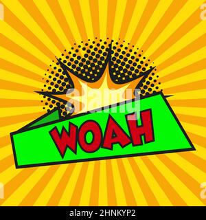 Comic zoom inscription WOAH on a colored background - Vector Stock ...