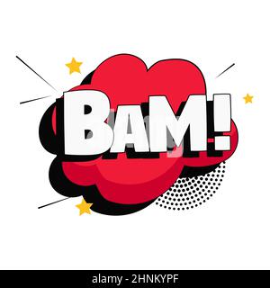 Comic lettering BAM on white background - Vector illustration Stock ...