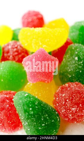 Delicious star-shaped gummy candies, bursting with vibrant colors and ...
