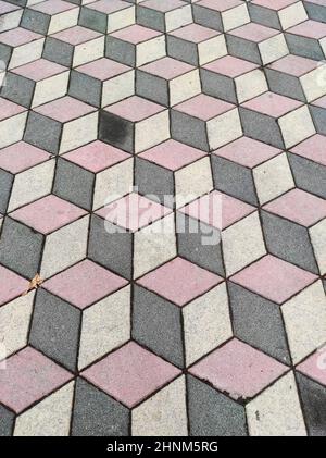 optical illusion and paving stone, paving stone laid in the form of ...
