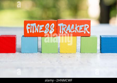 Conceptual caption Fitness Tracker, Business concept device that ...