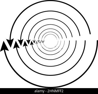 Random circular, cycle arrow element. Spiral, spinning, revolve arrows ...