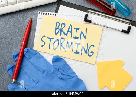 Text caption presenting Brain Storming, Word for Stimulating creative ...