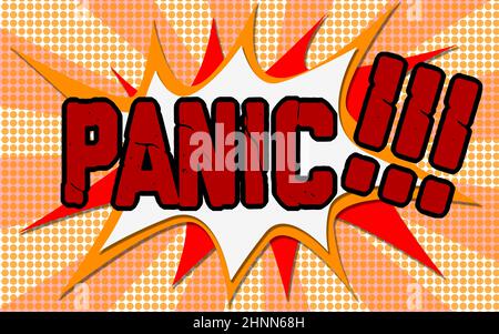 Panic text with comic book style Stock Photo - Alamy