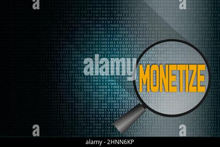 Monetize word with binary background, 3D rendering Stock Photo - Alamy
