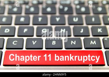 Chapter 11 bankruptcy word on computer keyboard, 3D rendering Stock ...
