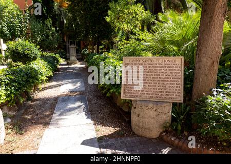 Teutonic Cemetery is a burial site adjacent to St. Peter's Basilica in ...