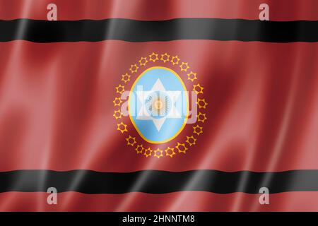 Salta province flag, Argentina waving banner collection. 3D ...