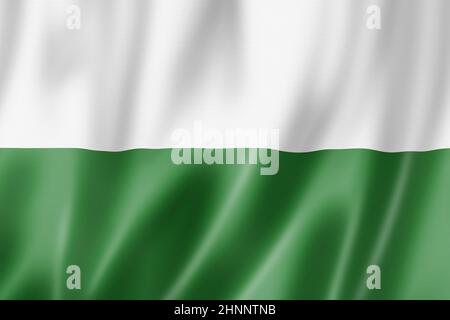 Saxony state flag, Germany waving banner collection. 3D illustration ...