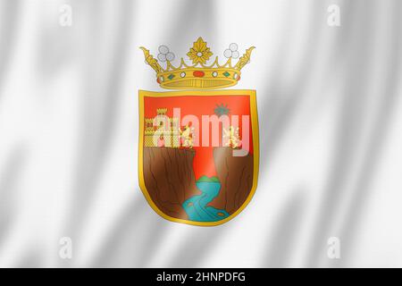 Chiapas state flag, Mexico waving banner collection. 3D illustration ...