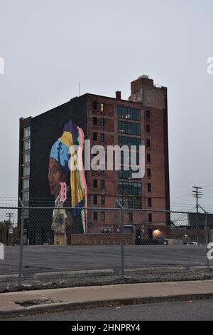 'The Girl with the D earring' mural by artist Sydney D James on the ...