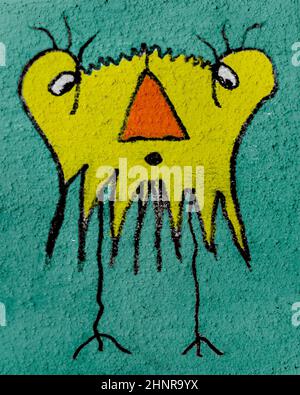 Front view cute monster bird illustration motif seamless pattern Stock ...