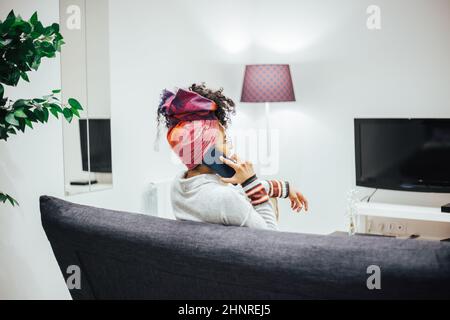 Women Woman Watching Smart TV Movie At Night Stock Photo - Alamy