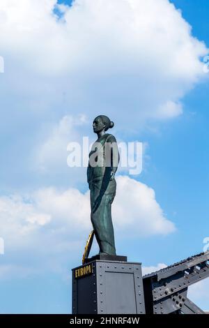 statue of Europa at the Brooks Bridge of Hamburg Stock Photo - Alamy