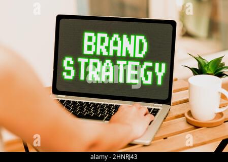 Text showing inspiration Brand Strategy. Concept meaning Extremely ...