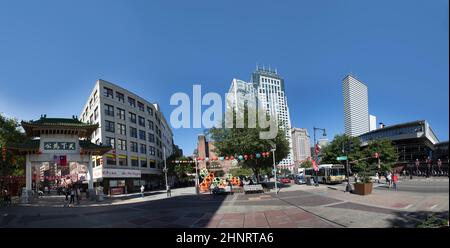 streetlive in China town in Boston. This area is one of the oldest ...