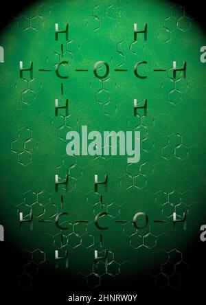 Abstract background with structural chemical formulas of benzene rings ...