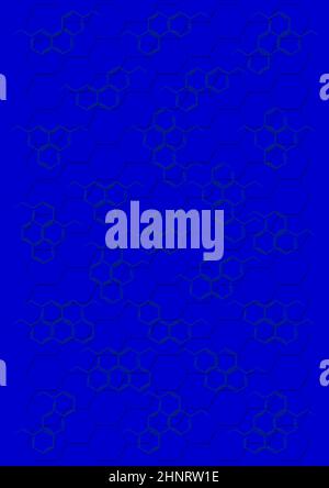 Abstract background with structural chemical formulas of benzene rings ...