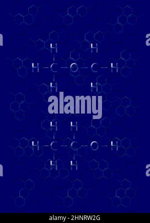 Abstract background with structural chemical formulas of benzene rings ...