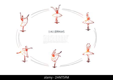 Ballerinas - women dancers wearing traditional ballet costume in ...