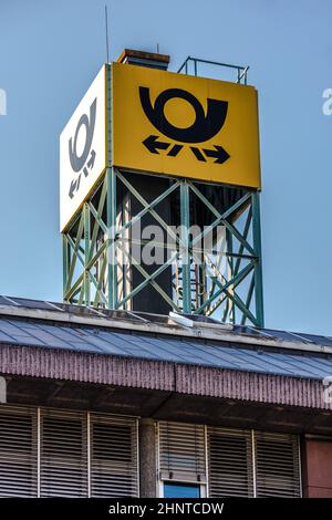 Sign and logo German Post Postbank Stock Photo - Alamy